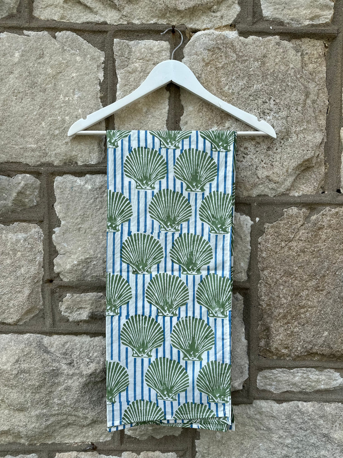 Pareo, Blue Stripes & Green Shells – LE BAZAR COASTAL